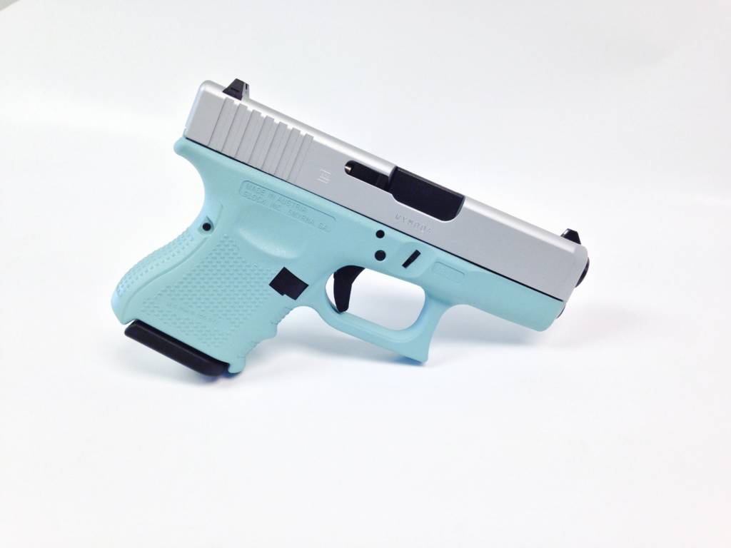 Diamond Blue and Stainless Glock 26 gen4 9mm sub compact pistol,26502 ...
